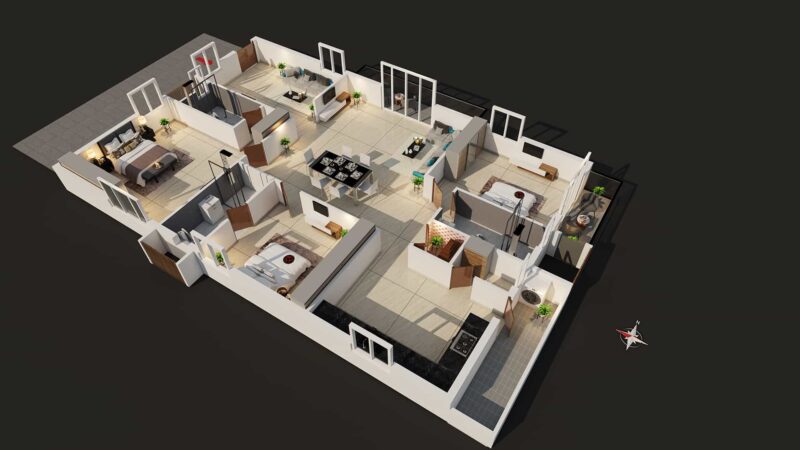 3D Floor Plan Rendering Services For Real Estate